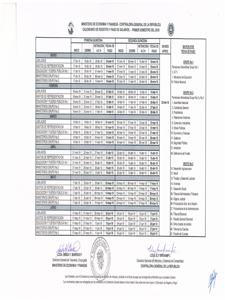 Calendario I Semestre 2019 PDF | PDF