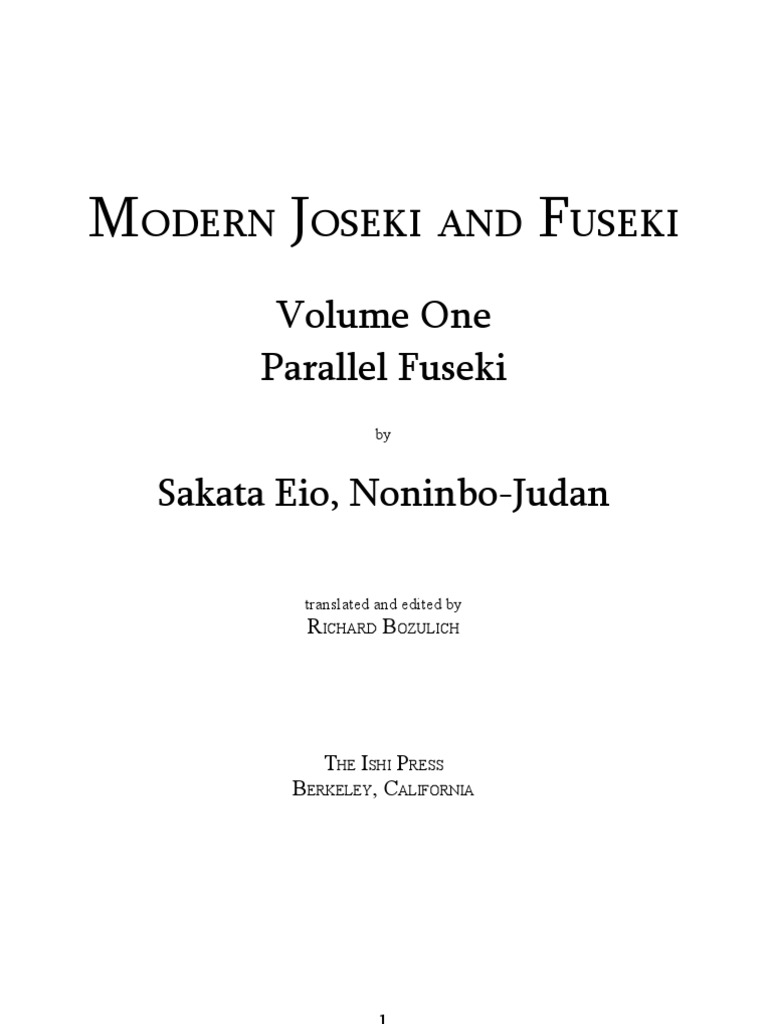 Sakata Eio - Modern Joseki and Fuseki - 1 | PDF | Foreign Language ...