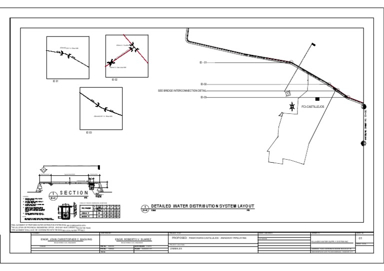 Section: Detailed Water Distribution System Layout | PDF | Hydraulic ...