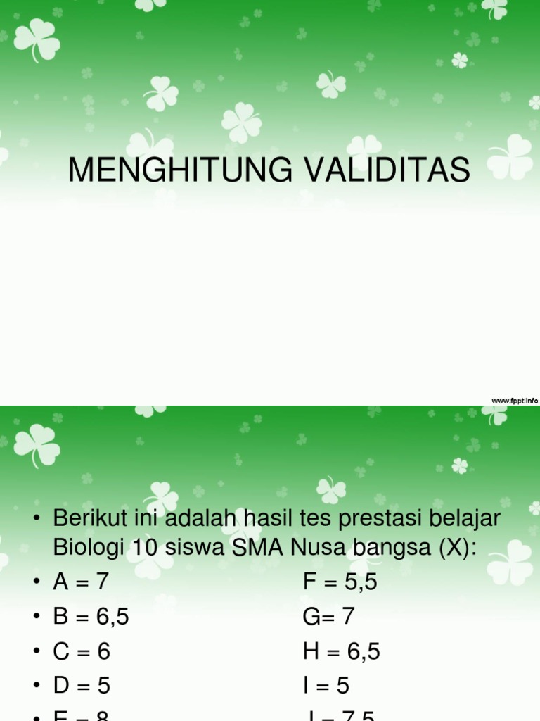 Cara Menghitung Validitas | PDF