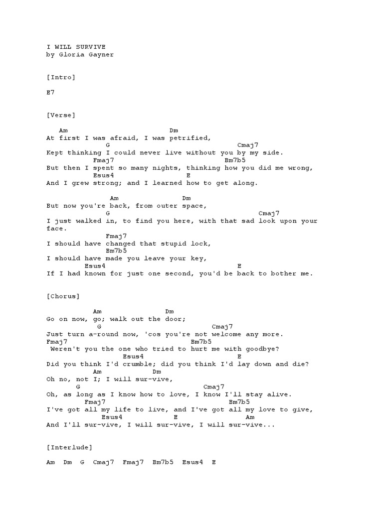 I Will Survive Chords | PDF