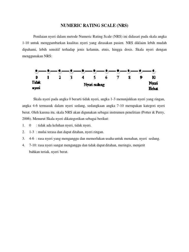 Skala Nyeri Numerik (NRS) dan Kategorinya | PDF