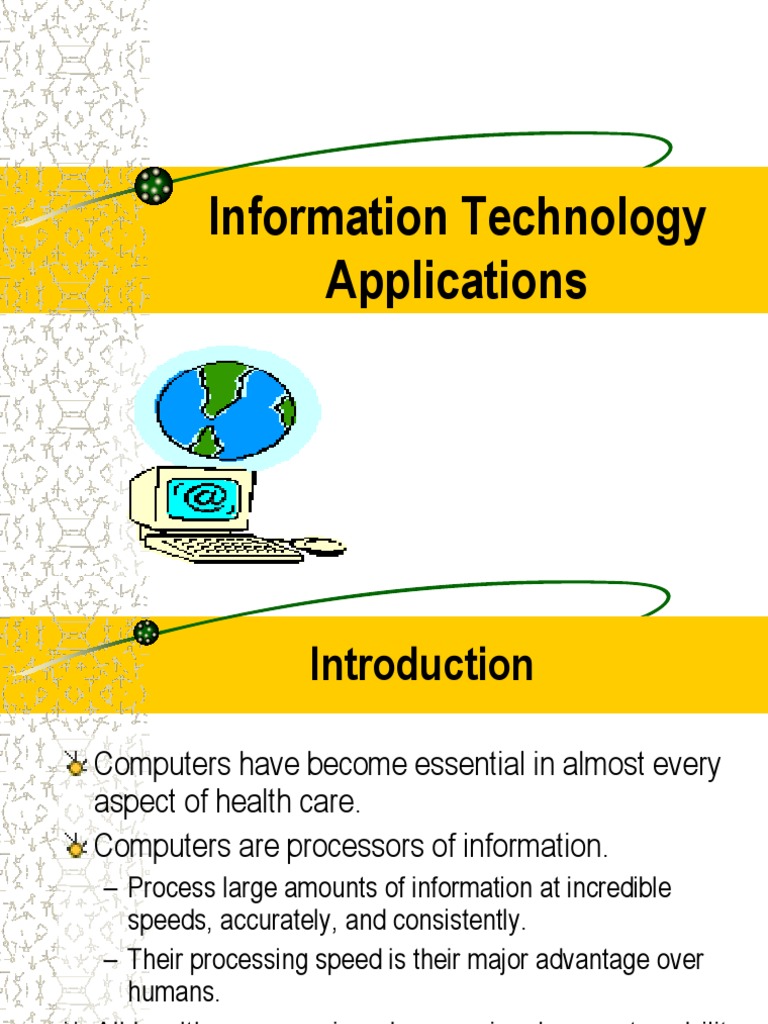 Information Technology Applications | PDF | Telemedicine | Health Care