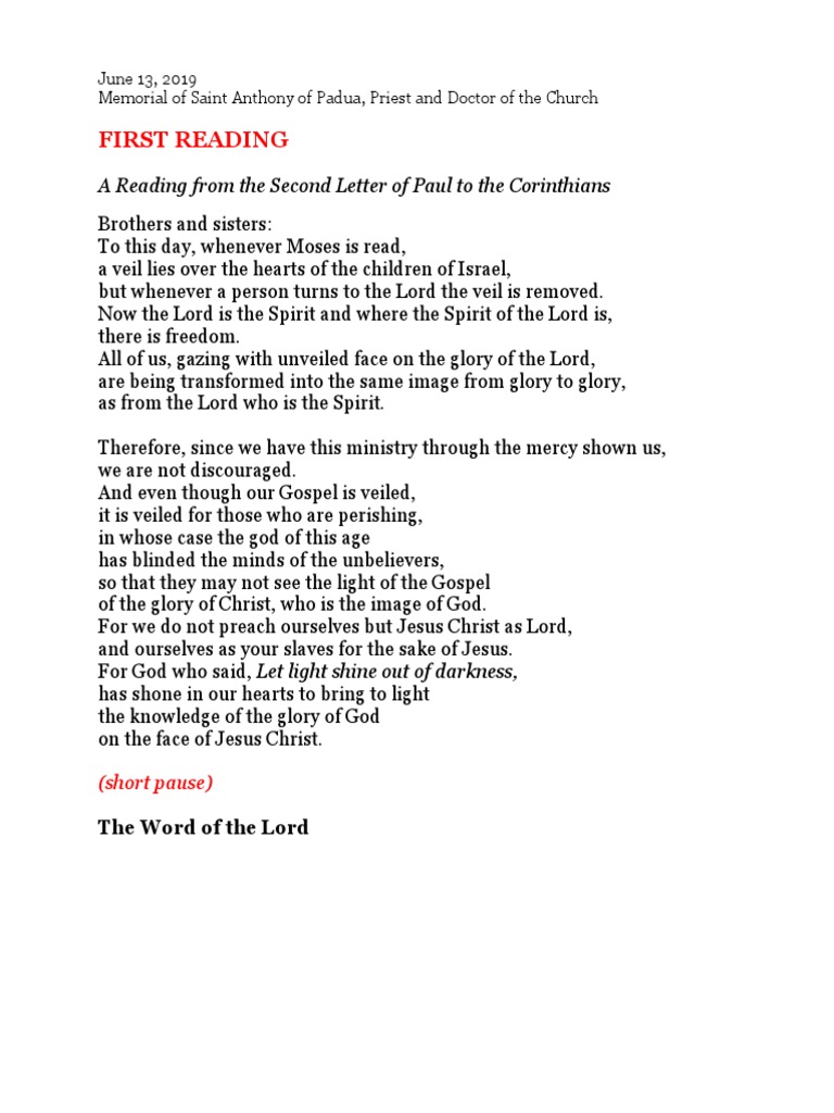 Readings of The Day Template | PDF | Last Judgment | Glory (Religion)