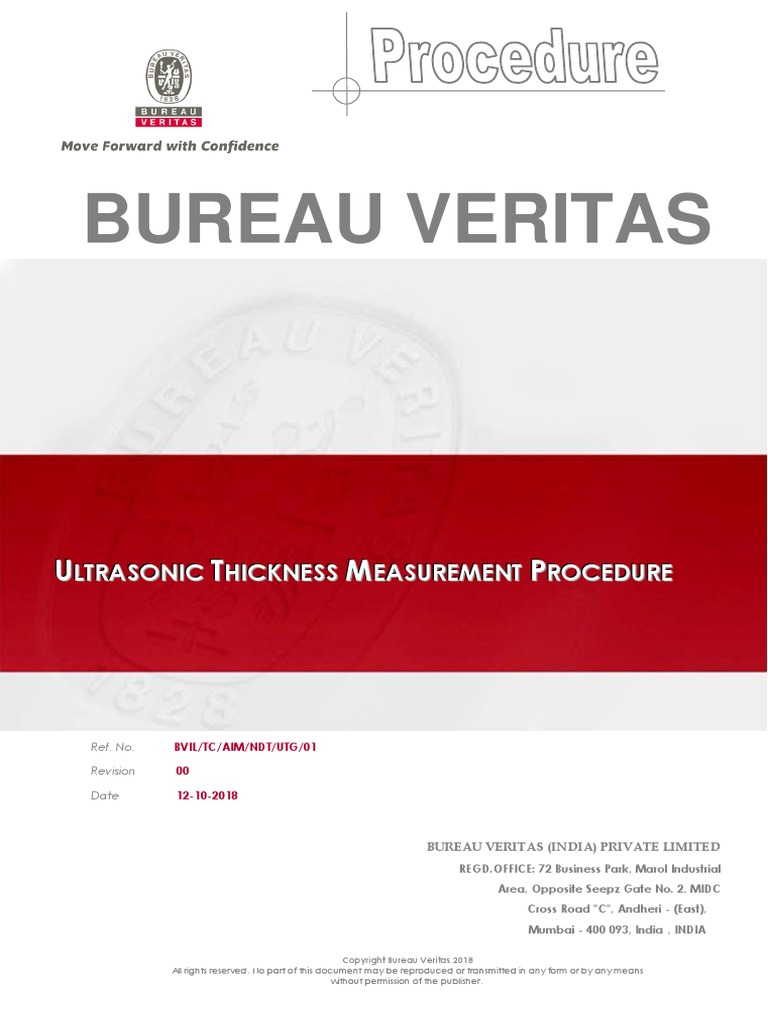 Ultrasonic Thickness Measurement Procedure | PDF | Nondestructive ...