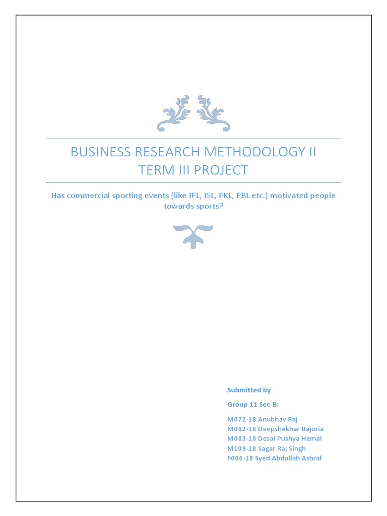 Business Research Methodology Ii Term Iii Project | PDF | Errors And Residuals | Principal ...