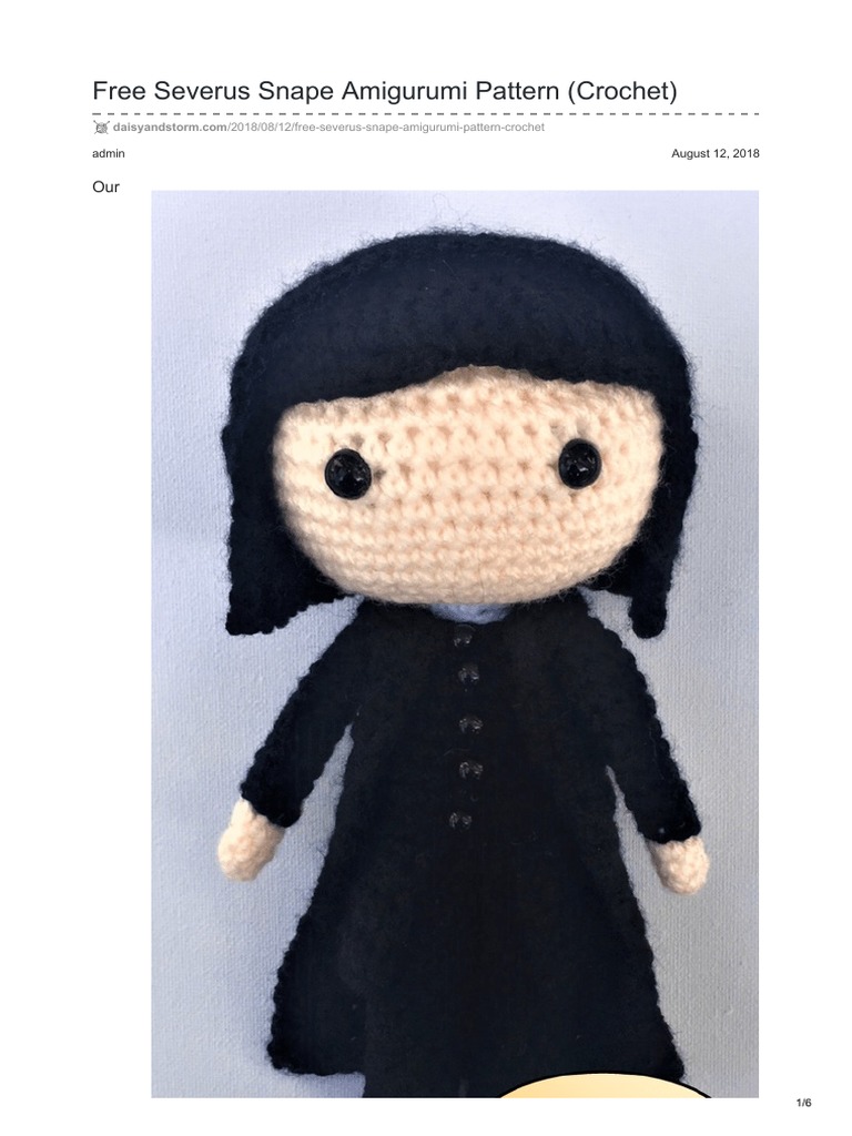 Daisyandstorm Com-Free Severus Snape Amigurumi Pattern Crochet | PDF ...