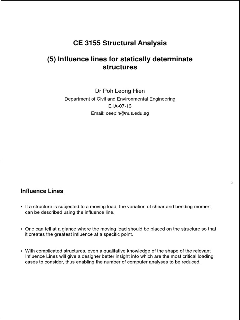 5 Influence Lines | PDF | Beam (Structure) | Classical Mechanics