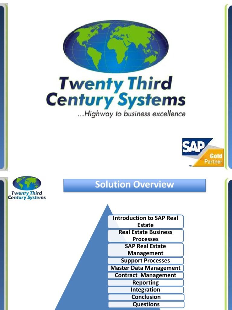 Real Estate Management Presentation | PDF | Sap Se | Property Management