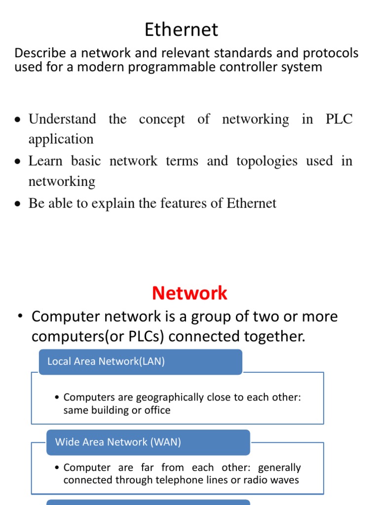 Ethernet: Describe A Network and Relevant Standards and Protocols Used ...