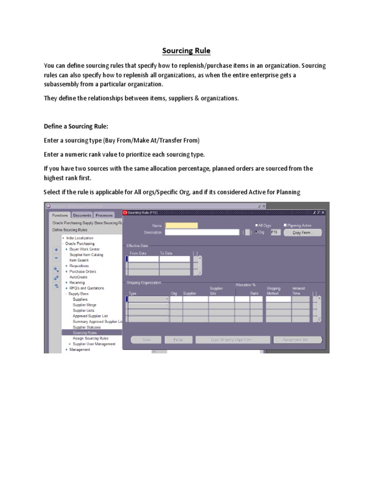 Define A Sourcing Rule | PDF