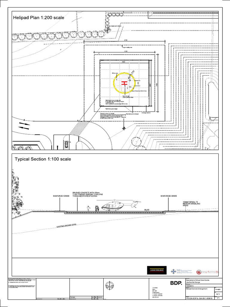 Helipad Plan 1:200 Scale: Float Finished Margins To Helipad Brushed ...