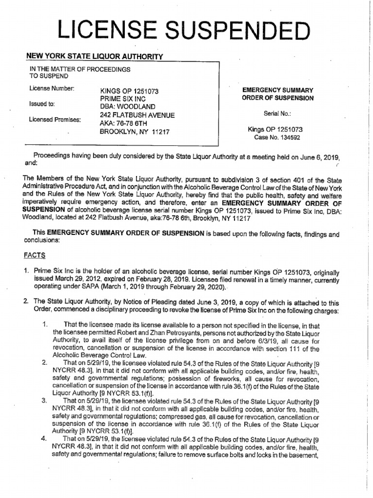 Woodland Emergency Order of Suspension | PDF