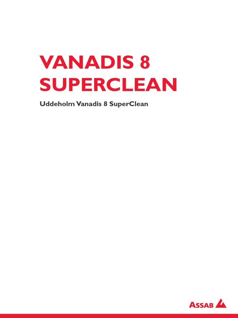 ASSAB Vanadis 8 SuperClean en | PDF | Heat Treating | Metallurgy