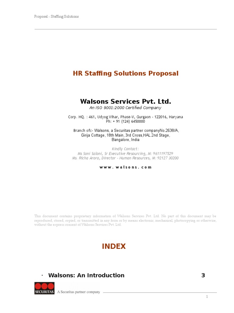 HR Staffing Proposal | PDF | Human Resources | Human Resource Management