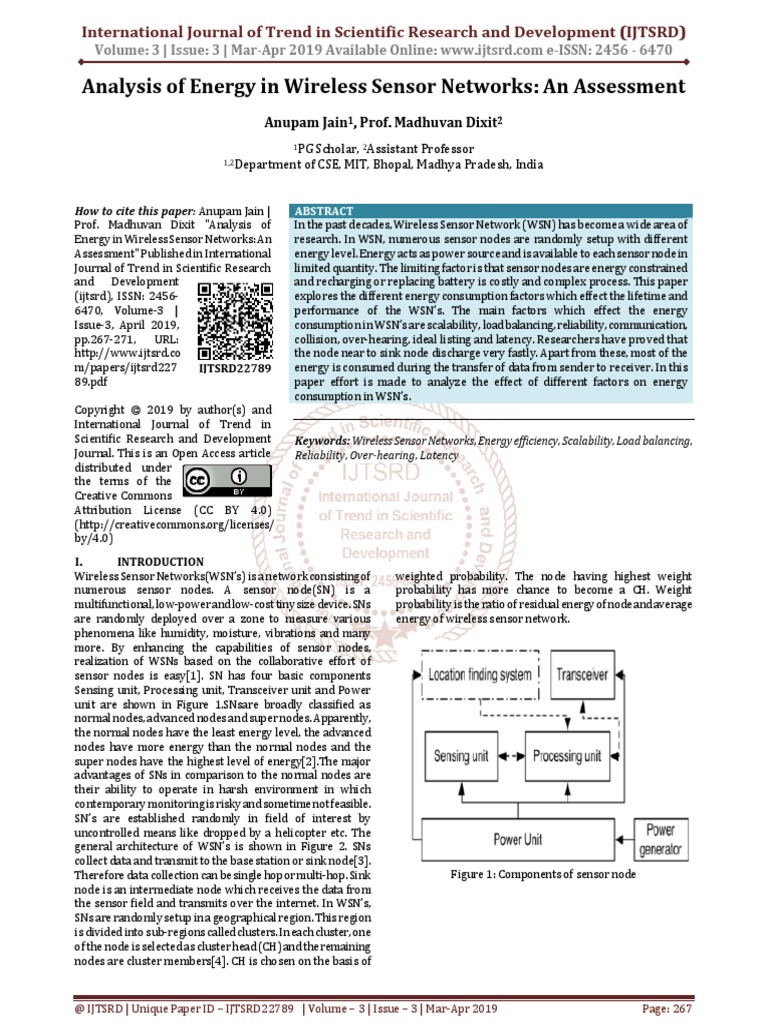 Analysis of Energy in Wireless Sensor Networks An Assessment | PDF ...