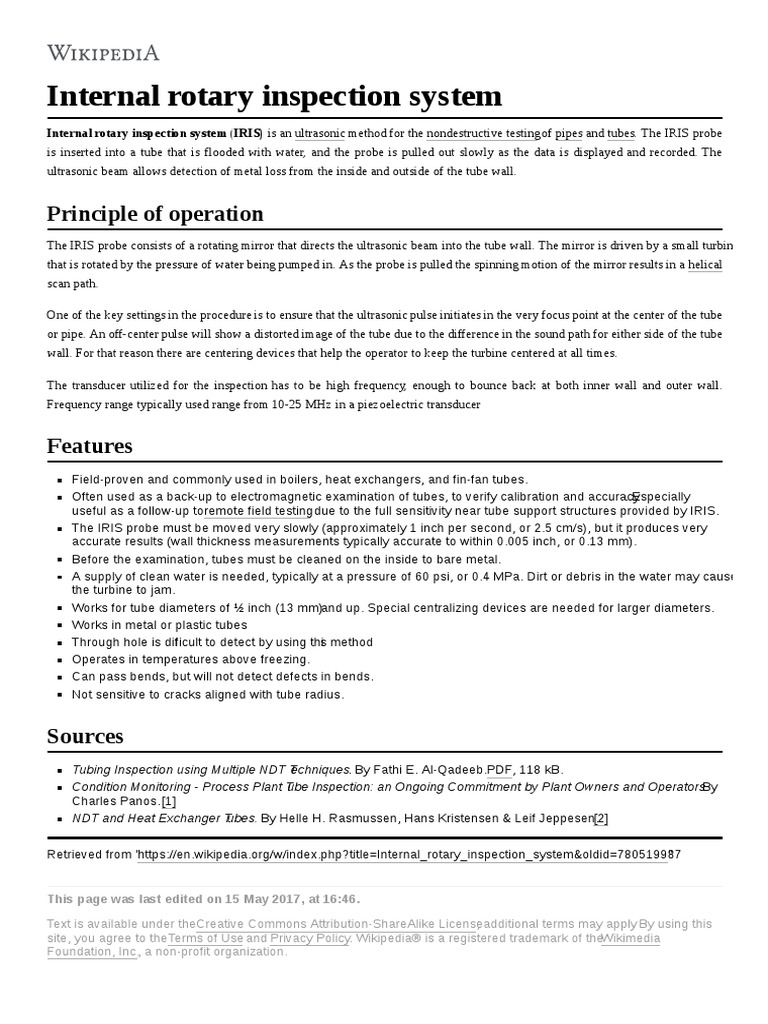 Internal Rotary Inspection System | PDF | Building Engineering ...