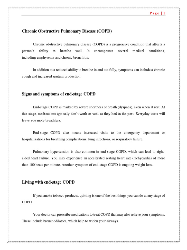 Living with End-Stage Chronic Obstructive Pulmonary Disease (COPD ...