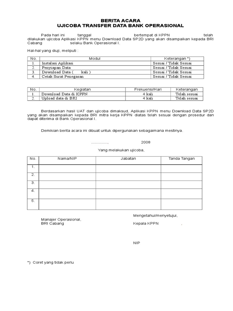 Contoh Berita Acara Uat Tsa | PDF | Bisnis
