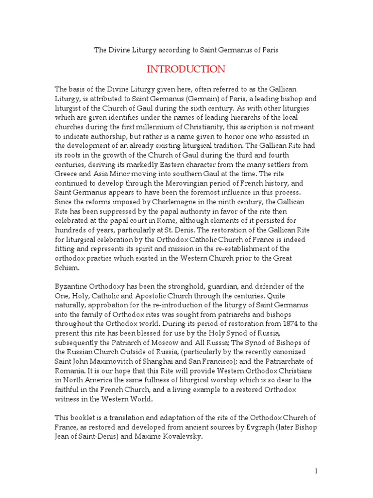 Gallican Mass | PDF | Eastern Orthodox Church | Eucharist