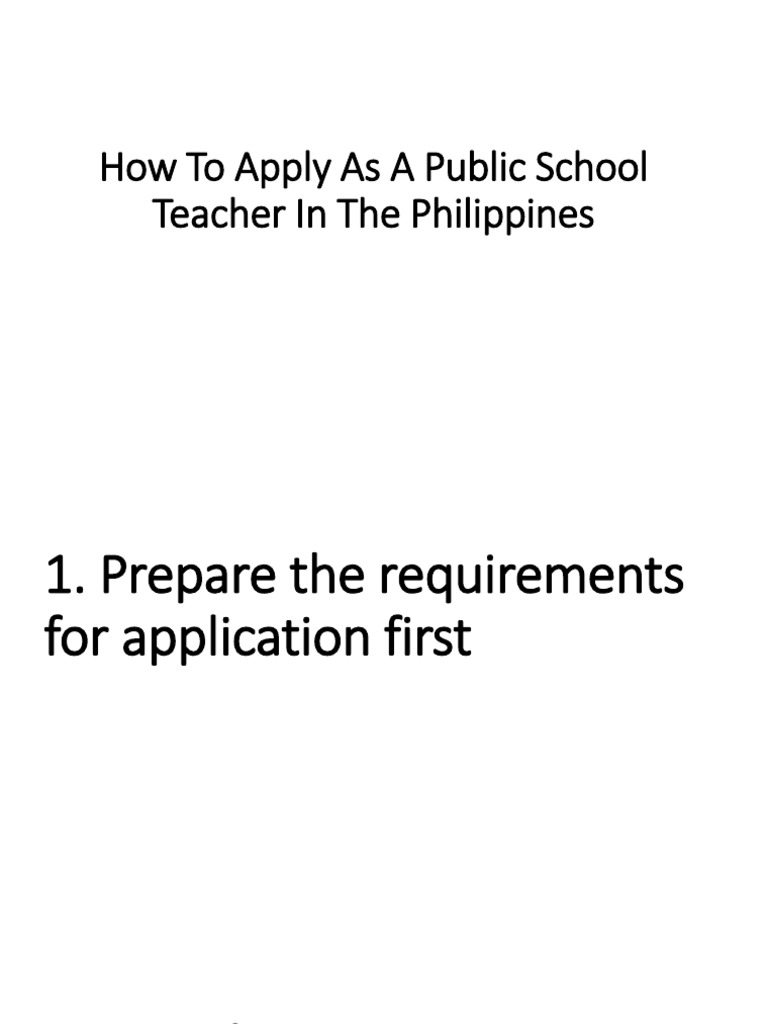 How To Apply As A Public School Teacher | PDF | Vocational Education ...