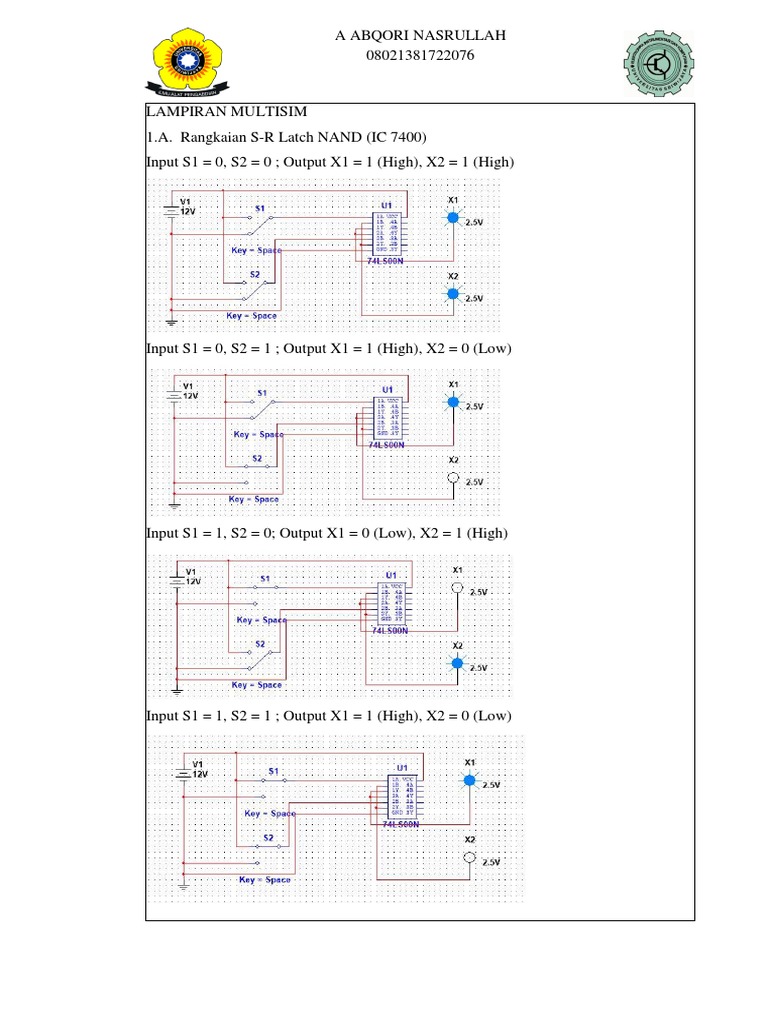 Multisim Rangkaian Flip Flop | PDF | Computer Data Storage | Computer Memory