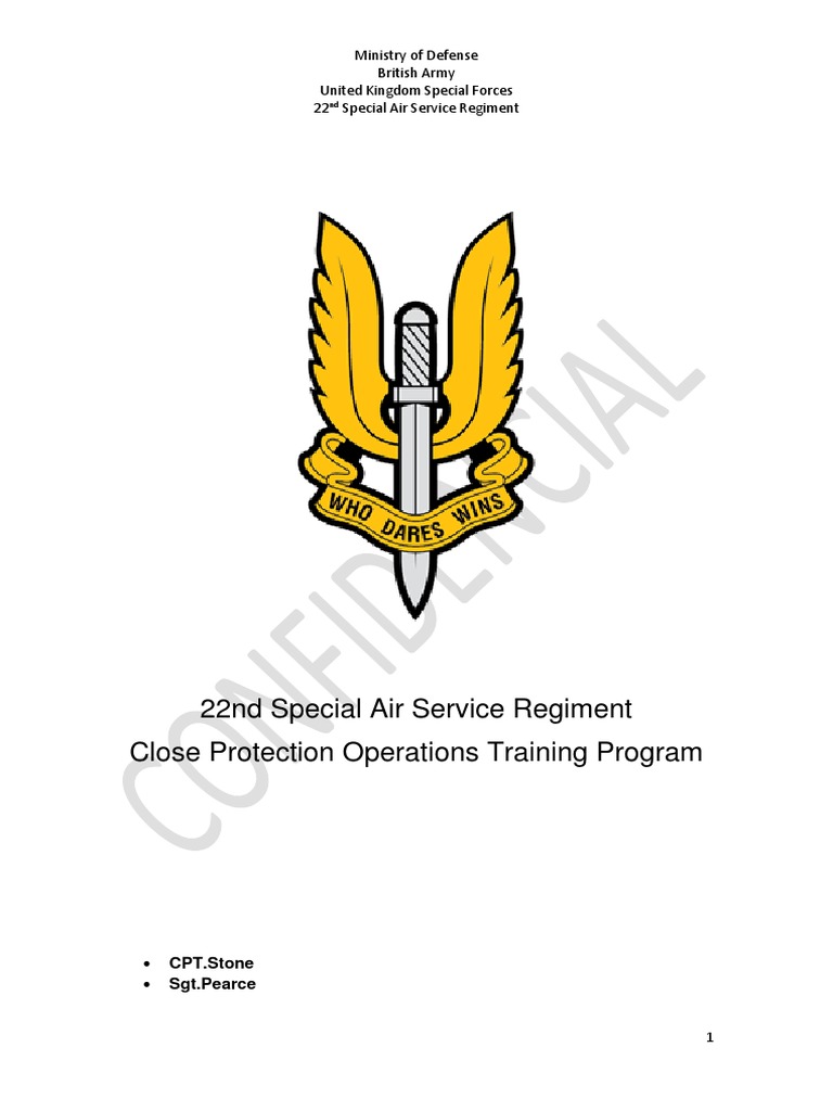 22nd Special Air Service Regiment Close Protection Operations Training ...