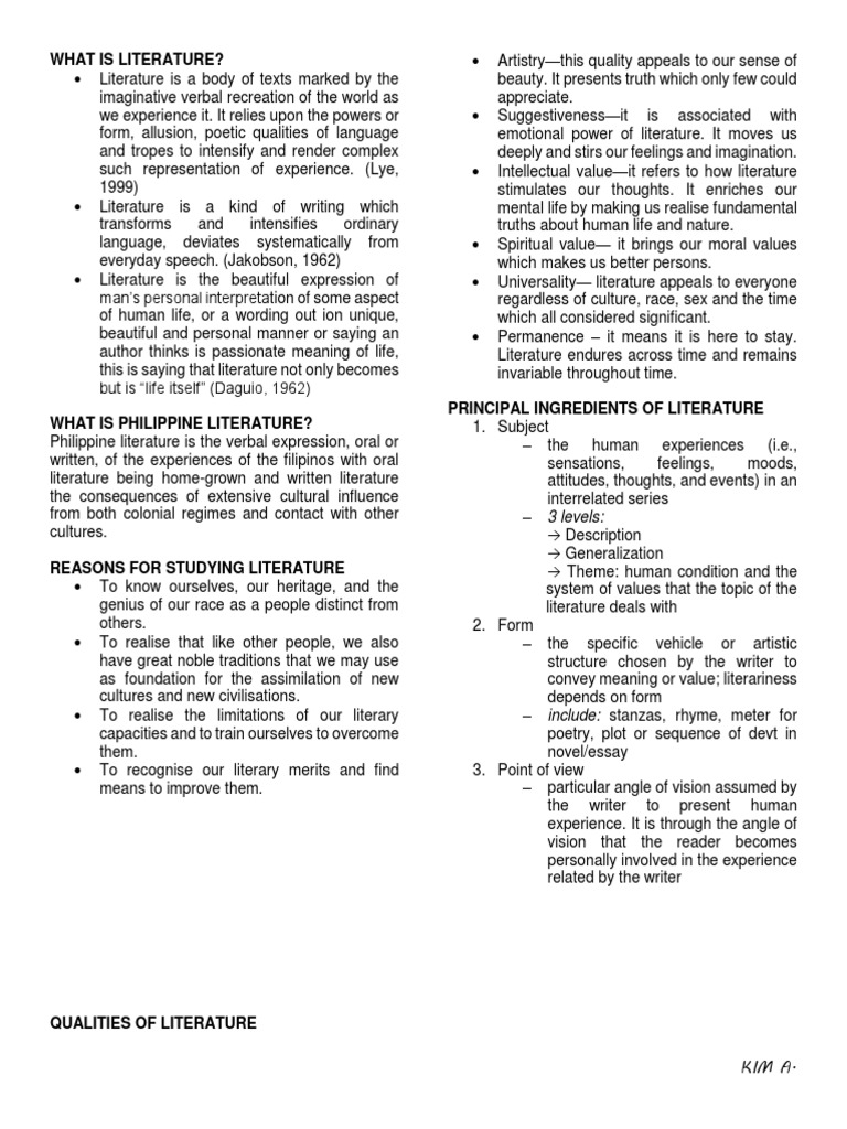 What Is Literature?: 3 Levels | PDF | Narration | Plot (Narrative)