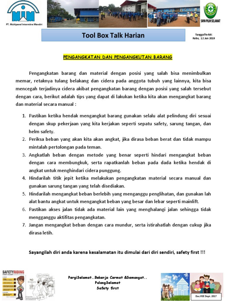 12 Juni 2019 - TBM Manual Handling | PDF
