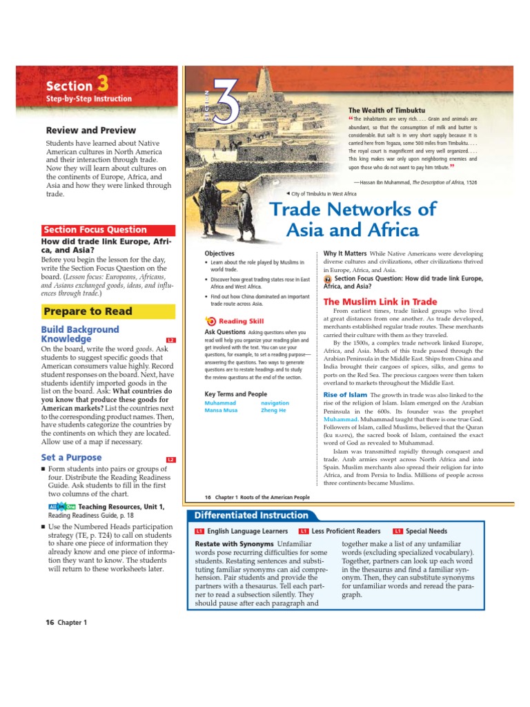 CH 1.3-Trade Networks of Asia and Africa | PDF | Trade | Africa