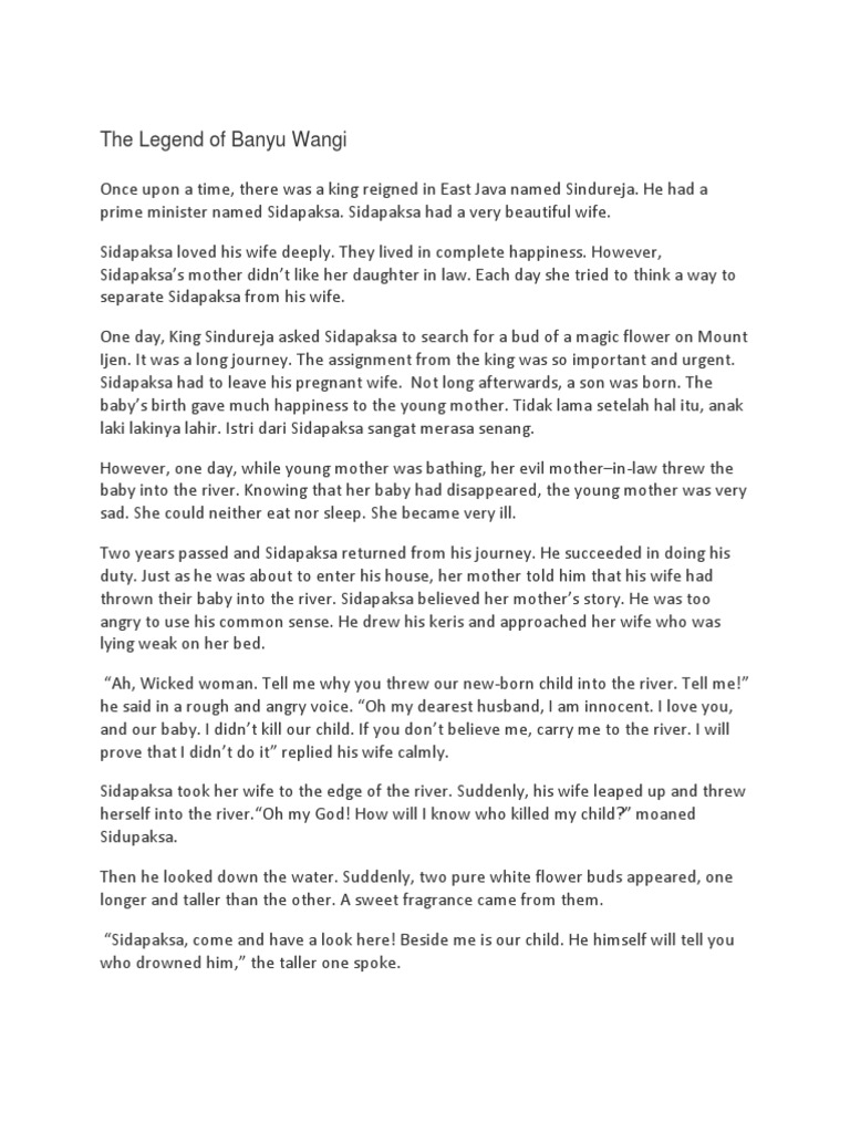 The Legend of Banyu Wangi | PDF