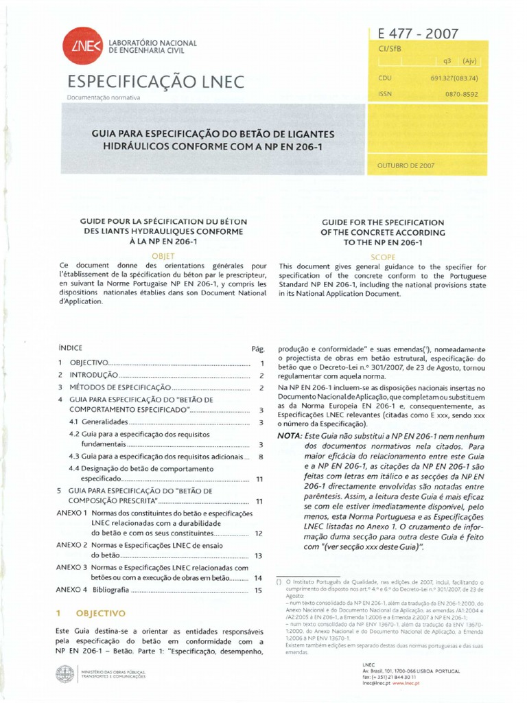 Lnec - E477-2007 | PDF