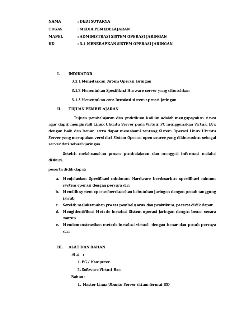 Modul Instalasi Ubuntu Server | PDF