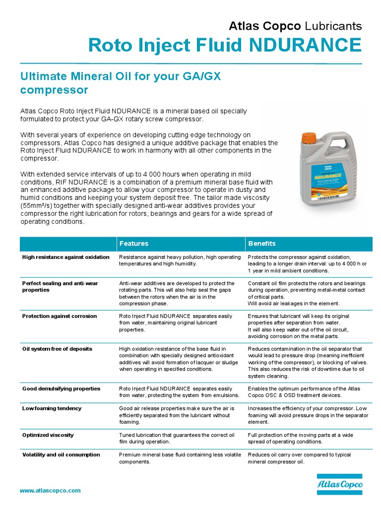 Roto Inject Fluid NDURANCE en | PDF | Lubricant | Materials