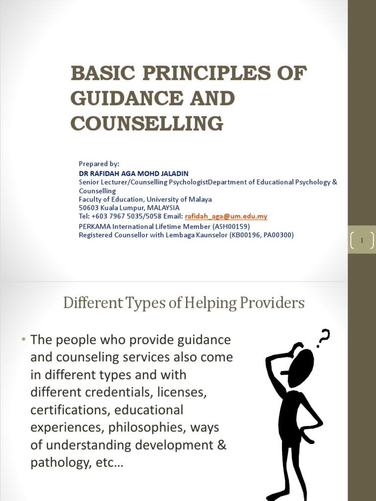 Basic Principles of Guidance and Counselling | Download Free PDF ...