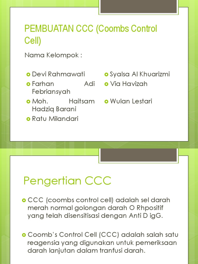 Pembuatan CCC (Coombs Control Cell) | PDF | Sains & Matematika