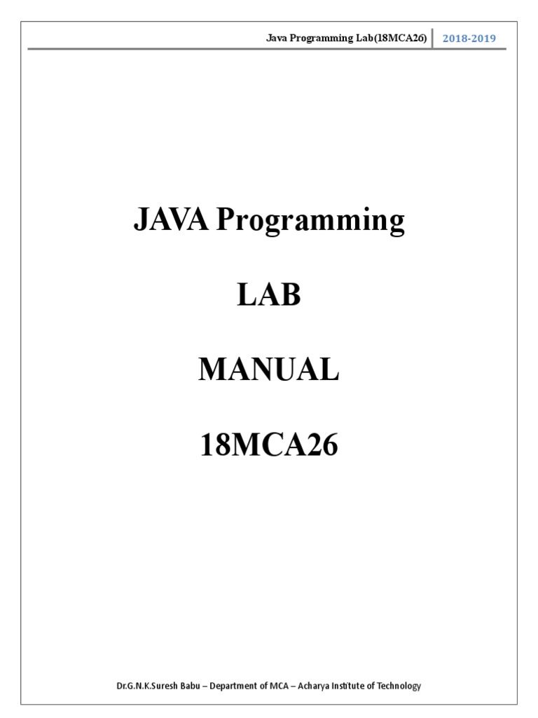 Java Lab Manual Pdf Area Constructor Object Oriented Programming 2931