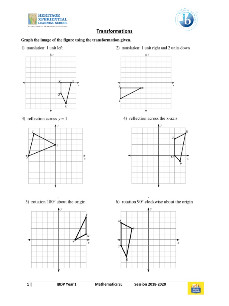 Review - Transformations IBDP Yr 1 | PDF