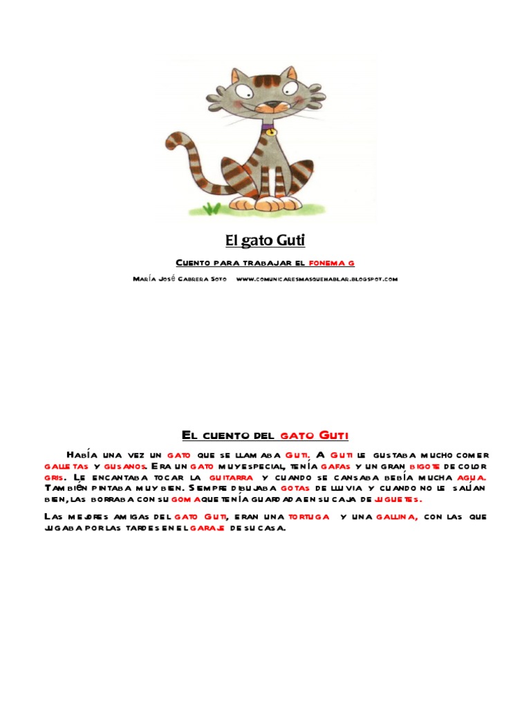 Cuento Fonema G | PDF | Hogar, jardinería y bricolaje | Ficción general