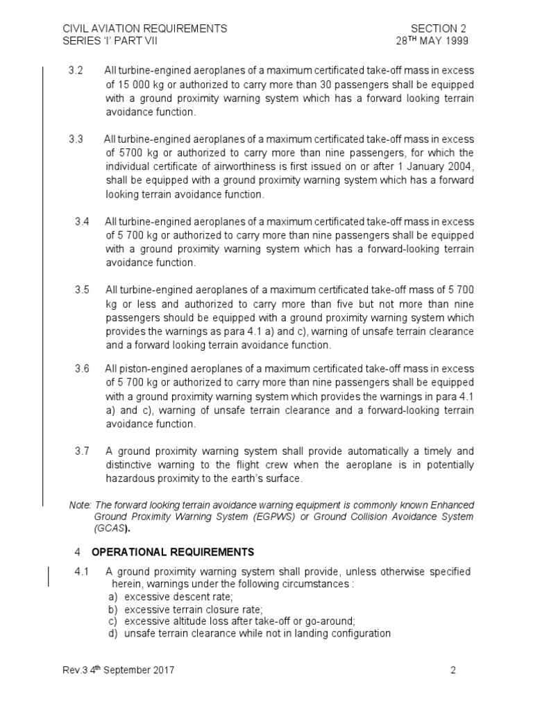 Ground Proximity Warning System (EGPWS) or Ground Collision Avoidance ...