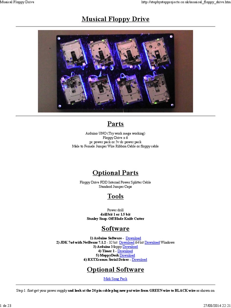 Musical Floppy Drive | PDF | Arduino | Manufactured Goods