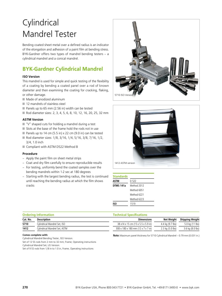 Cylindrical Mandrel Tester | PDF | Sheet Metal | Building Materials