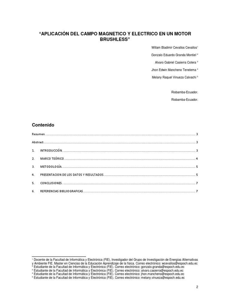 Motor Brushless | PDF | Motor eléctrico | Inductor
