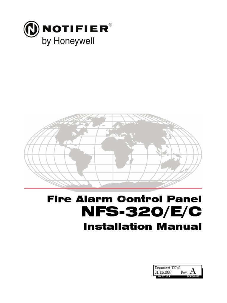 NFS-320 Installation Manual | PDF | Fire Sprinkler System | Power Supply
