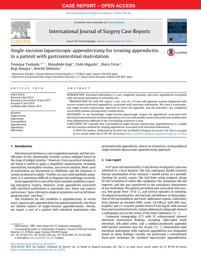 International Journal of Surgery Case Reports | Download Free PDF ...