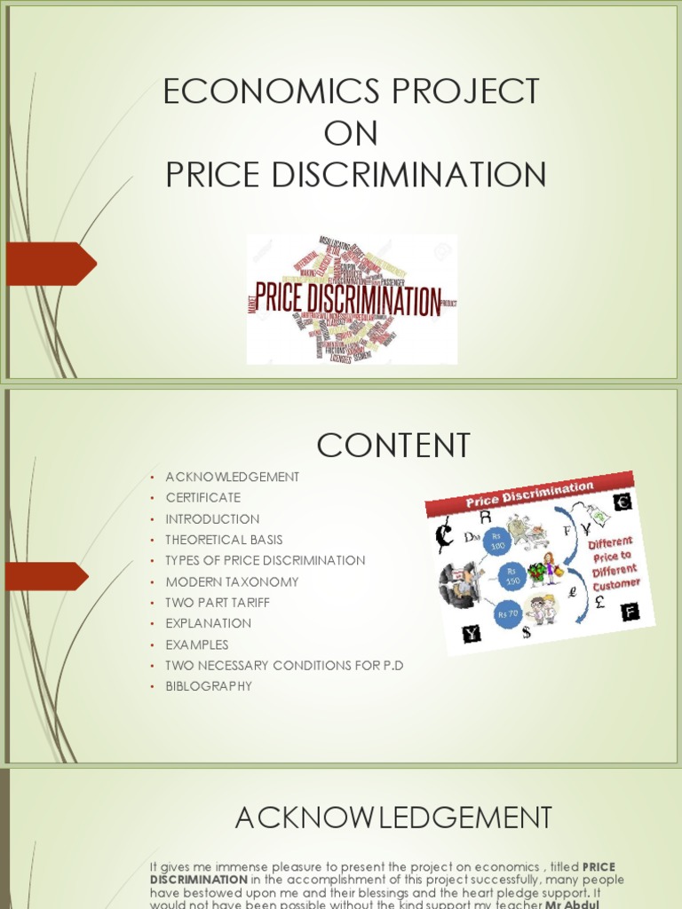 Economics Project On Price Discrimination | PDF | Price Discrimination ...