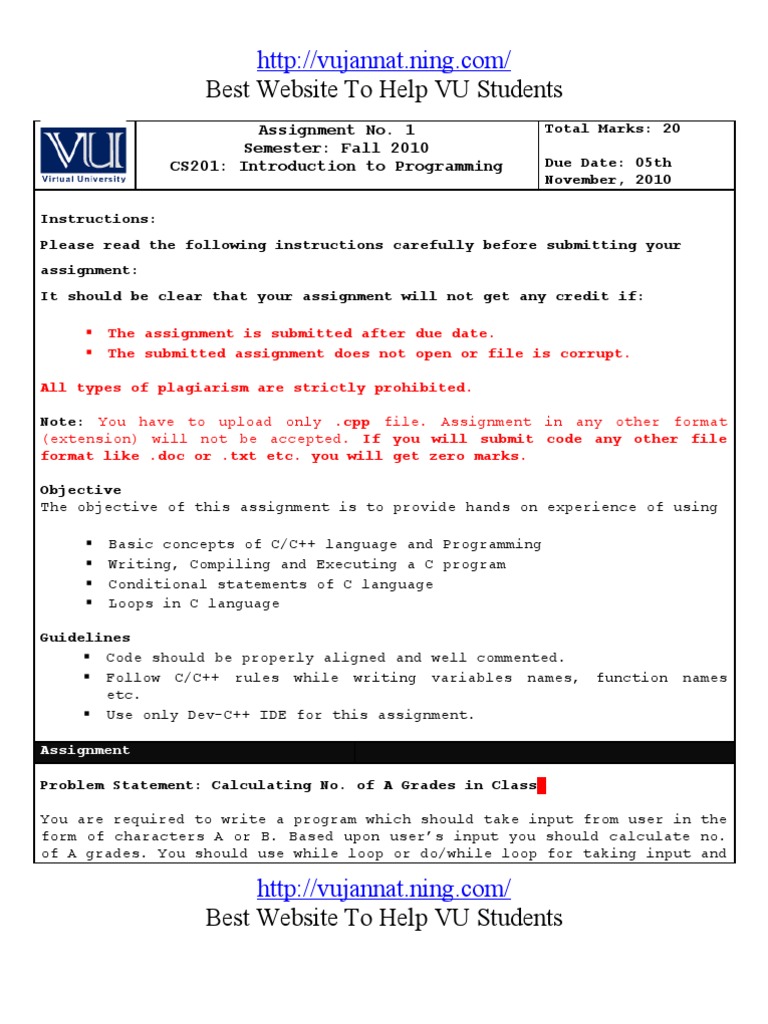 Cs201 Assignment Solution | PDF | C (Programming Language) | Computer Program
