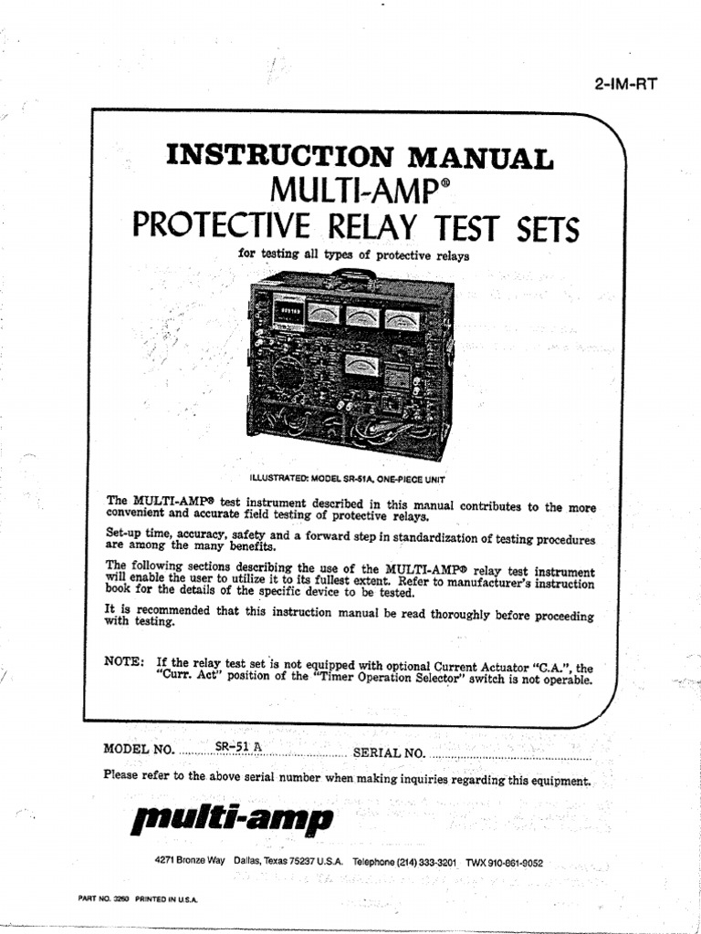Instruction Manual. Multi-Amp Protective Relay Test Sets - Autores ...