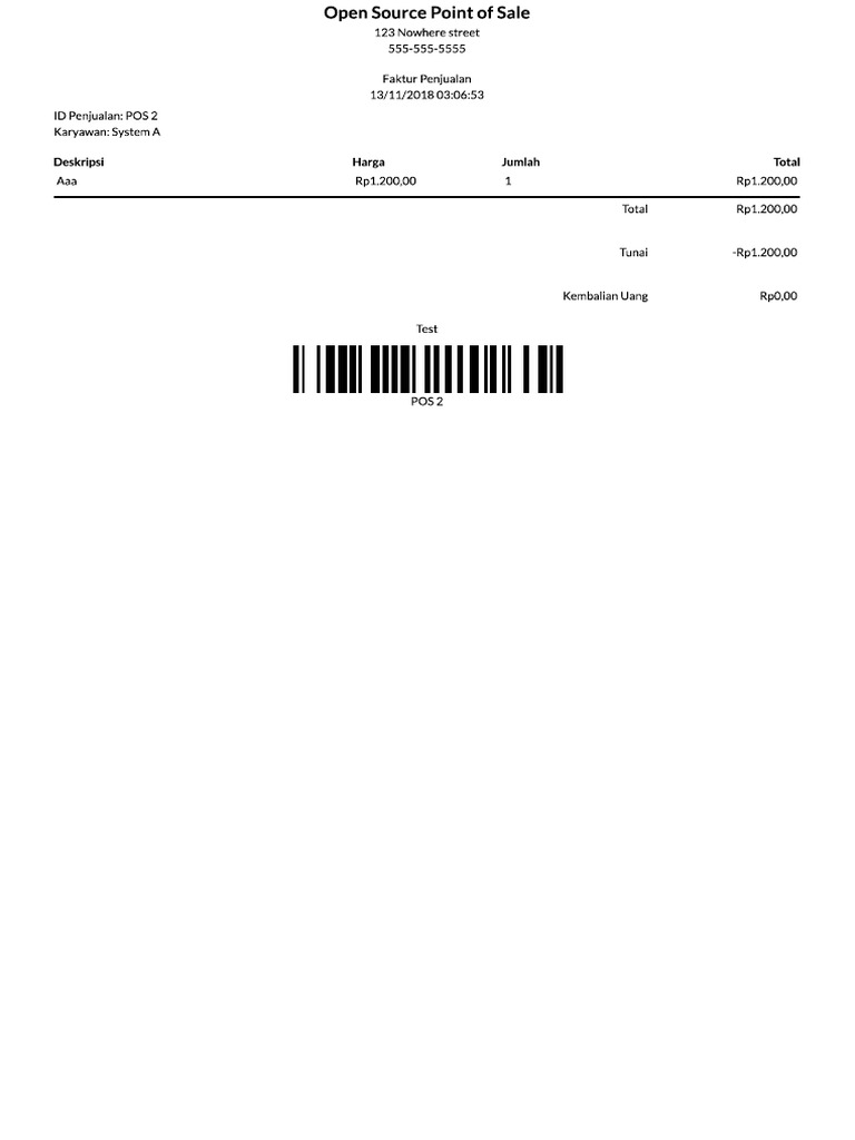 Open Source Point of Sale - Diberdayakan Oleh OSPOS 3.2.3a | PDF