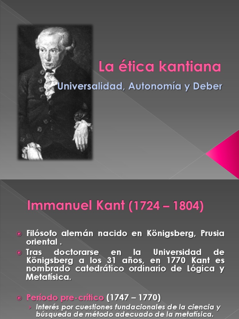 Etica Kantiana | PDF | Immanuel Kant | Moralidad